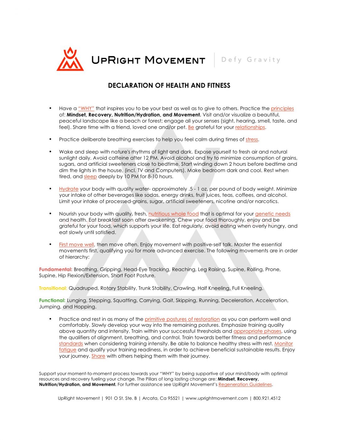 UpRight Movement 101: Essentials | UpRight Movement
